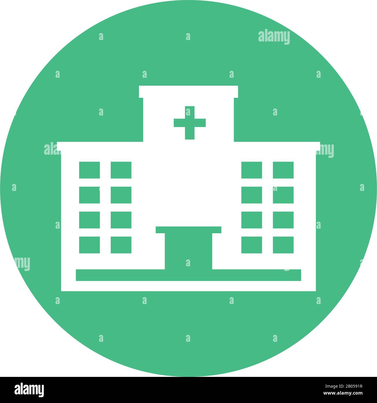 hospital building, block and flat style icon vector illustration design ...