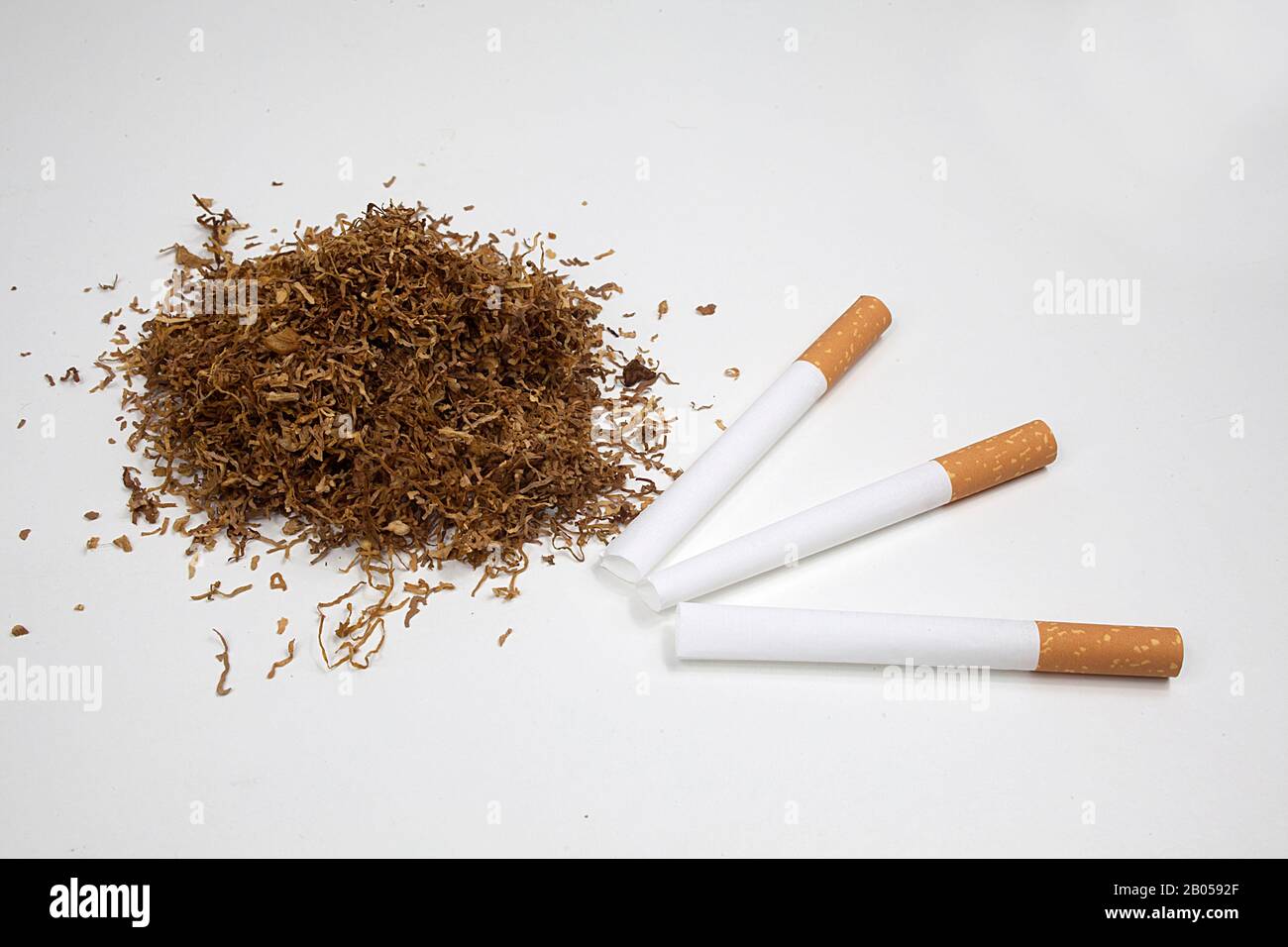 cigarettes and tobacco free with white background Stock Photo - Alamy