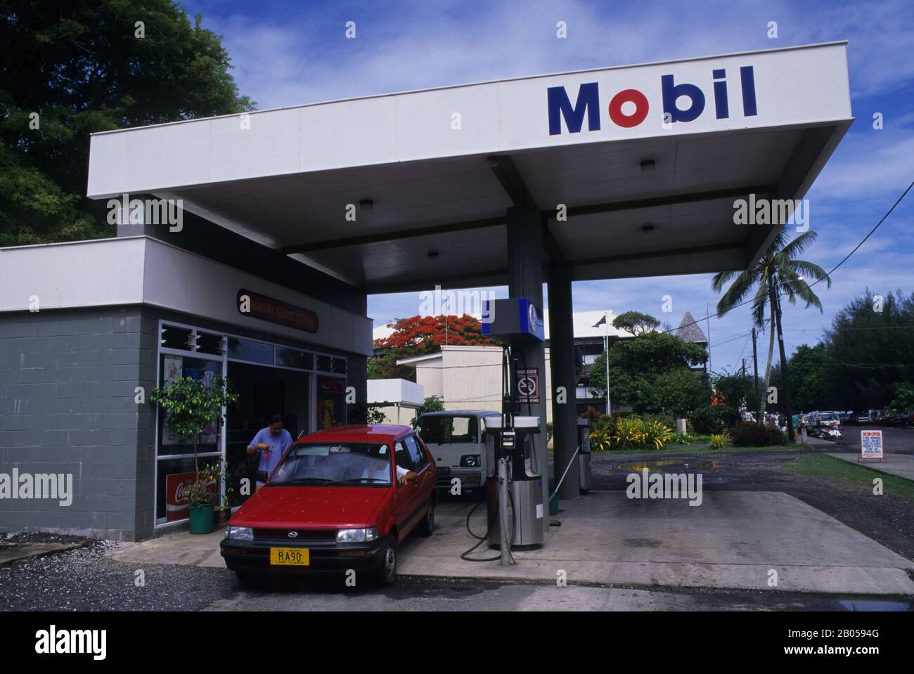 COOK ISLANDS, RAROTONGA, AVARUA, STREET SCENE, GAS STATION Stock Photo ...