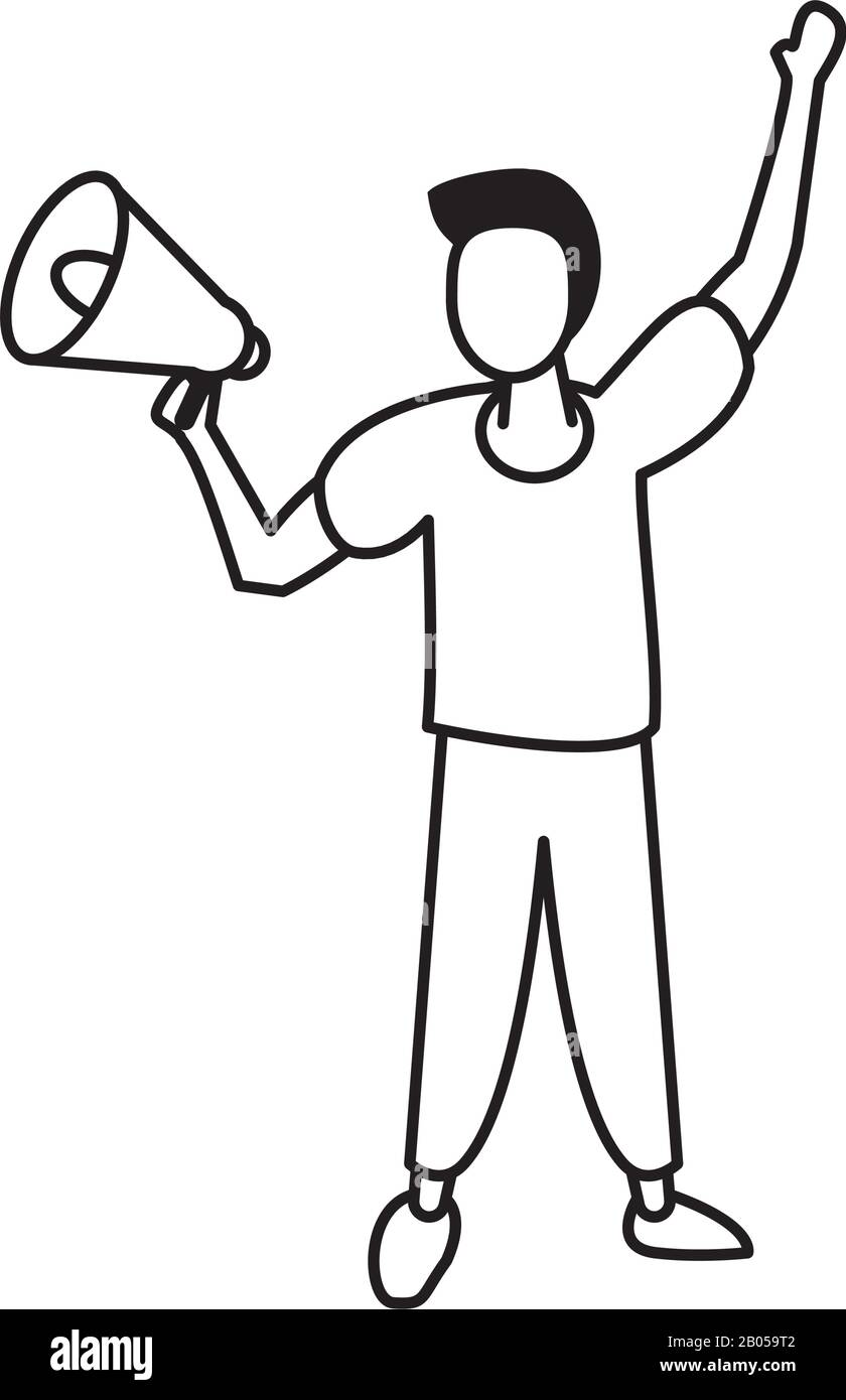 Sound megaphone device Black and White Stock Photos & Images - Alamy