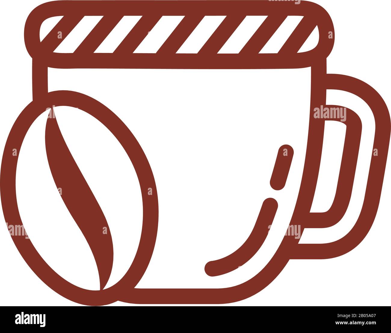 coffee cup drink with grains seeds line style icon Stock Vector Image ...