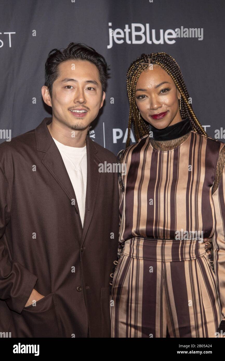 Los Angeles, CA, USA. Steven Yeun, Sonequa Martin-Green at The Paley ...