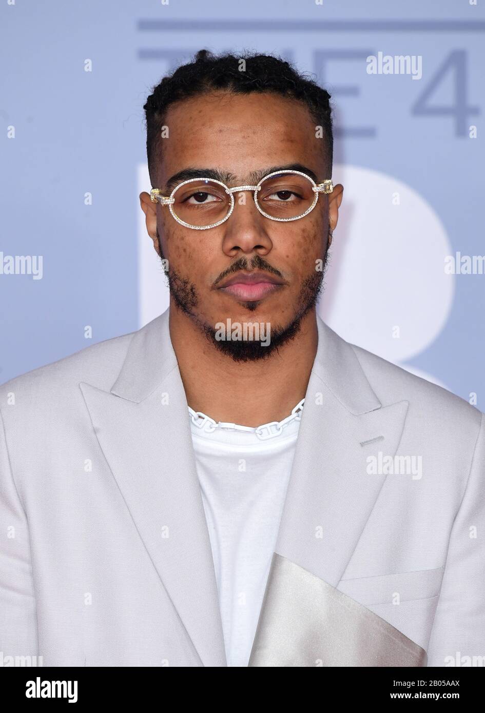AJ Tracey arriving at the Brit Awards 2020 held at the O2 Arena, London ...