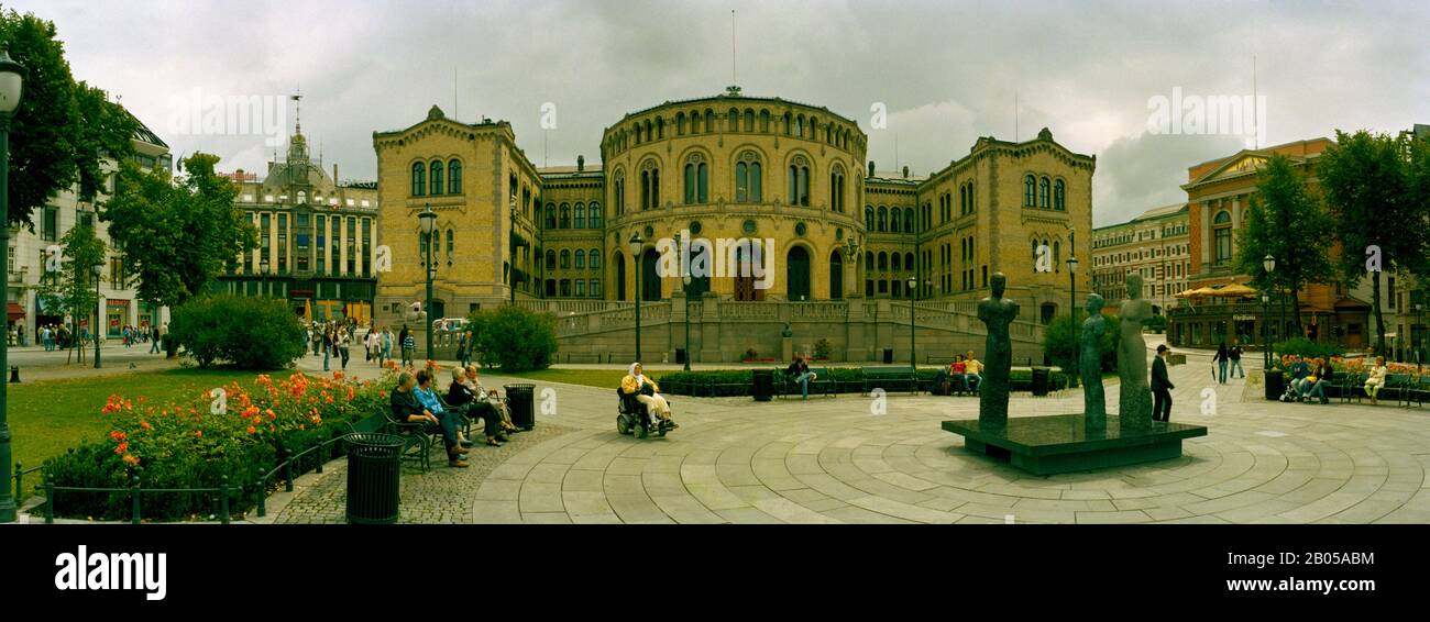 Facade of a parliament building, Storting, Oslo, Norway Stock Photo - Alamy