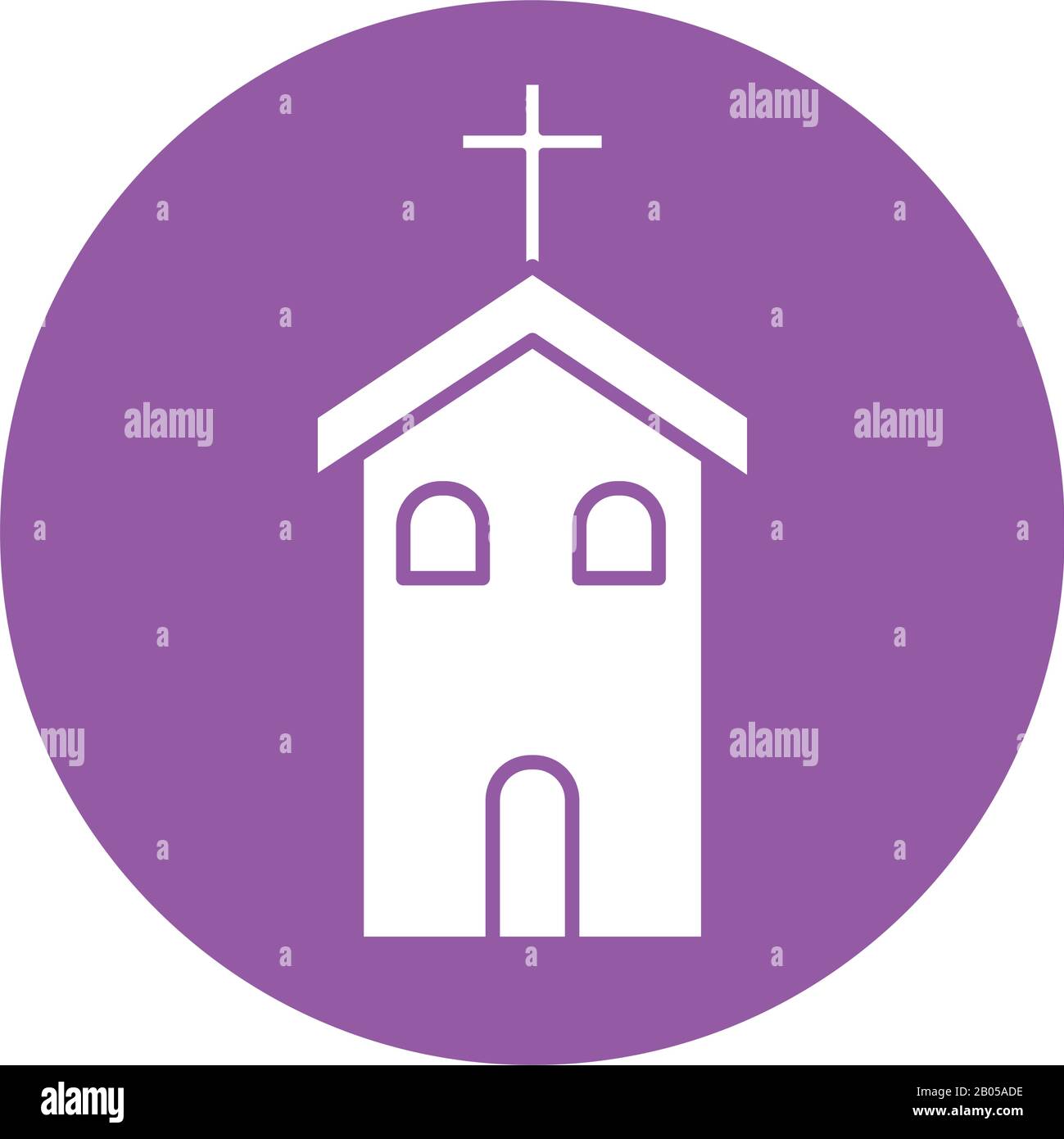Christian and catholic church block style icon vector design Stock ...