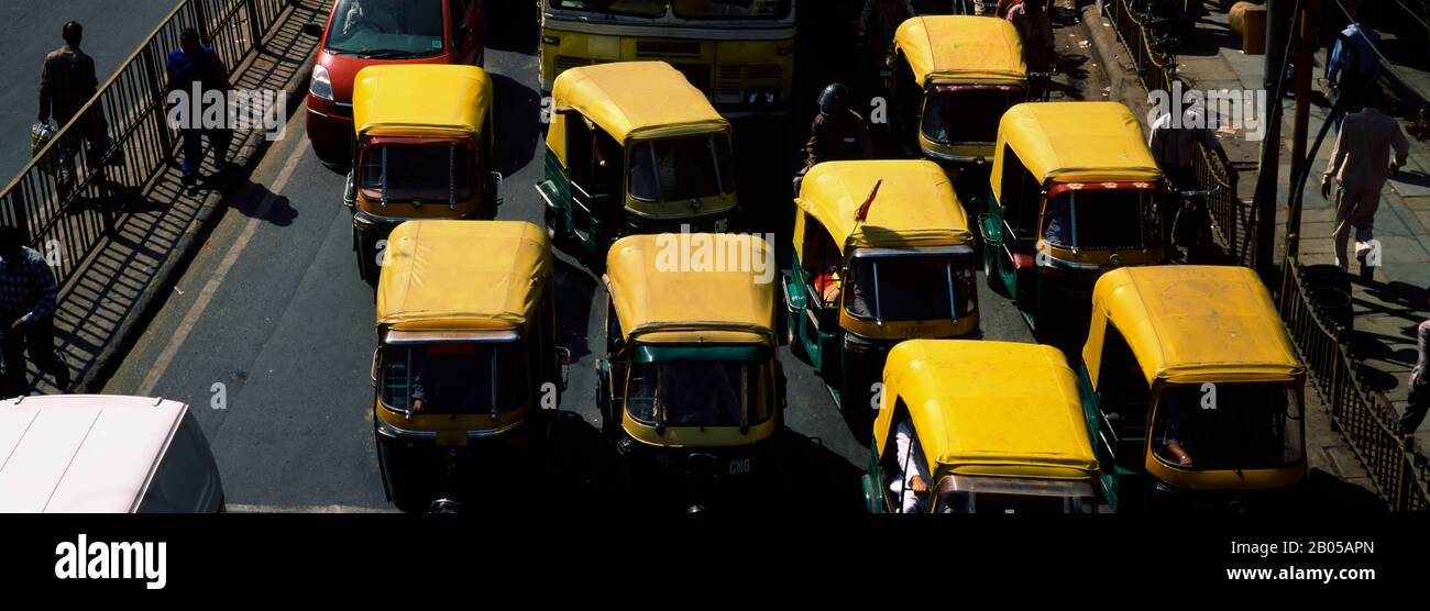 Auto rickshaws on the road, Old Delhi, Delhi, India Stock Photo - Alamy