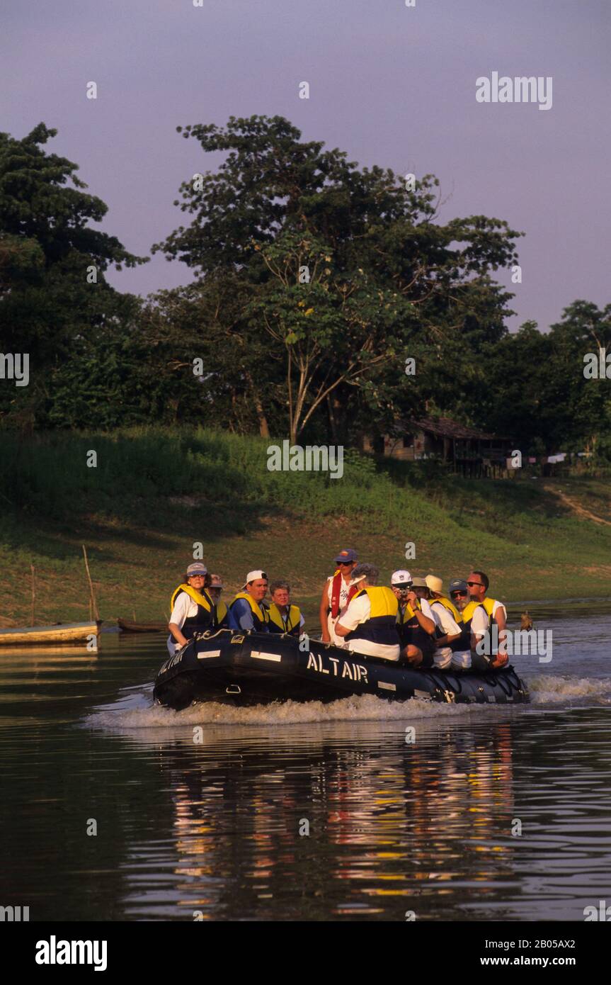 BRAZIL, AMAZON RIVER, NEAR PARINTINS, RIO BALAIO, ZODIAC EXCURSION ...