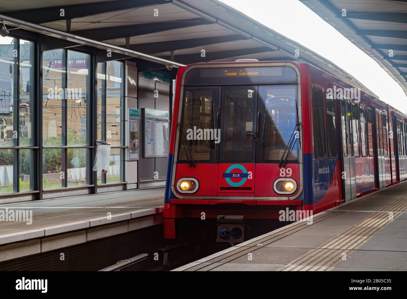 London, JUL 9: Platform of the Tower Gateway station on JUL 9, 2011 at ...