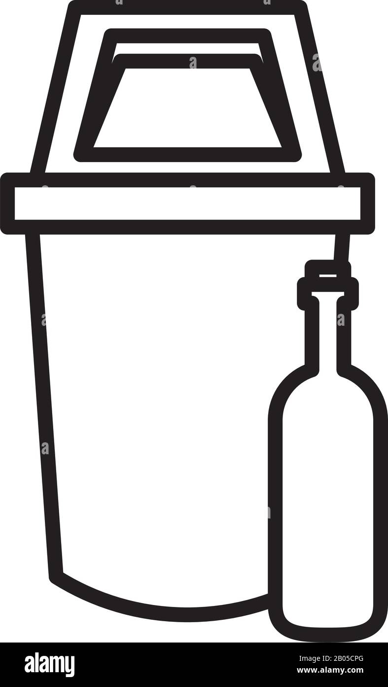 waste bin with bottle icon Stock Vector Image & Art - Alamy
