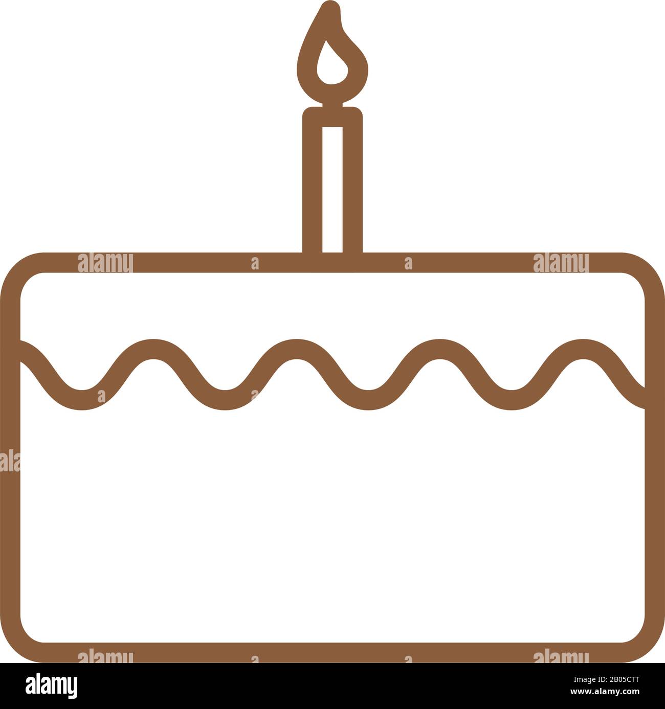 Happy birthday cake line style icon vector design Stock Vector Image ...
