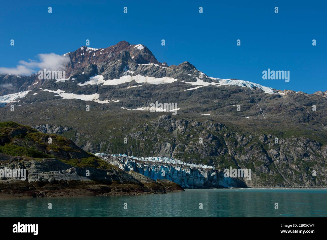 View of Lamplugh Glacier terminus in Johns Hopkins Inlet in Glacier Bay ...