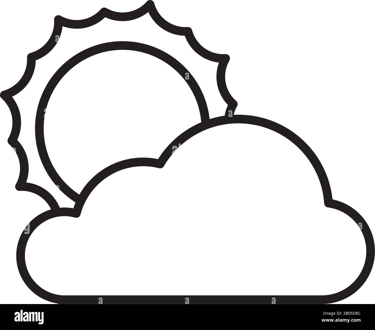 cloud with sun isolated icon Stock Vector Image & Art - Alamy