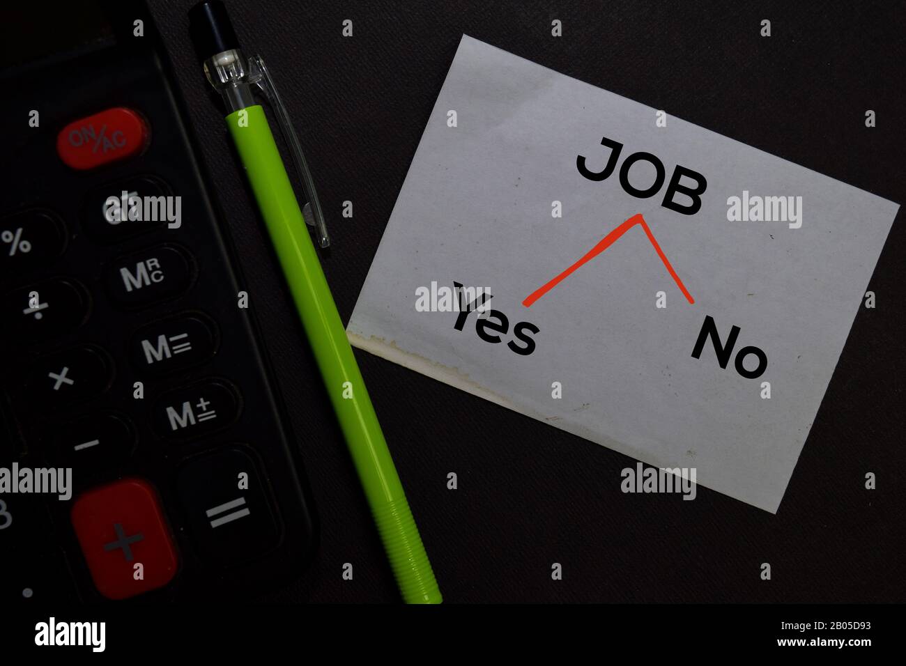 Job - Yes or No write on a sticky note isolated on office desk Stock ...
