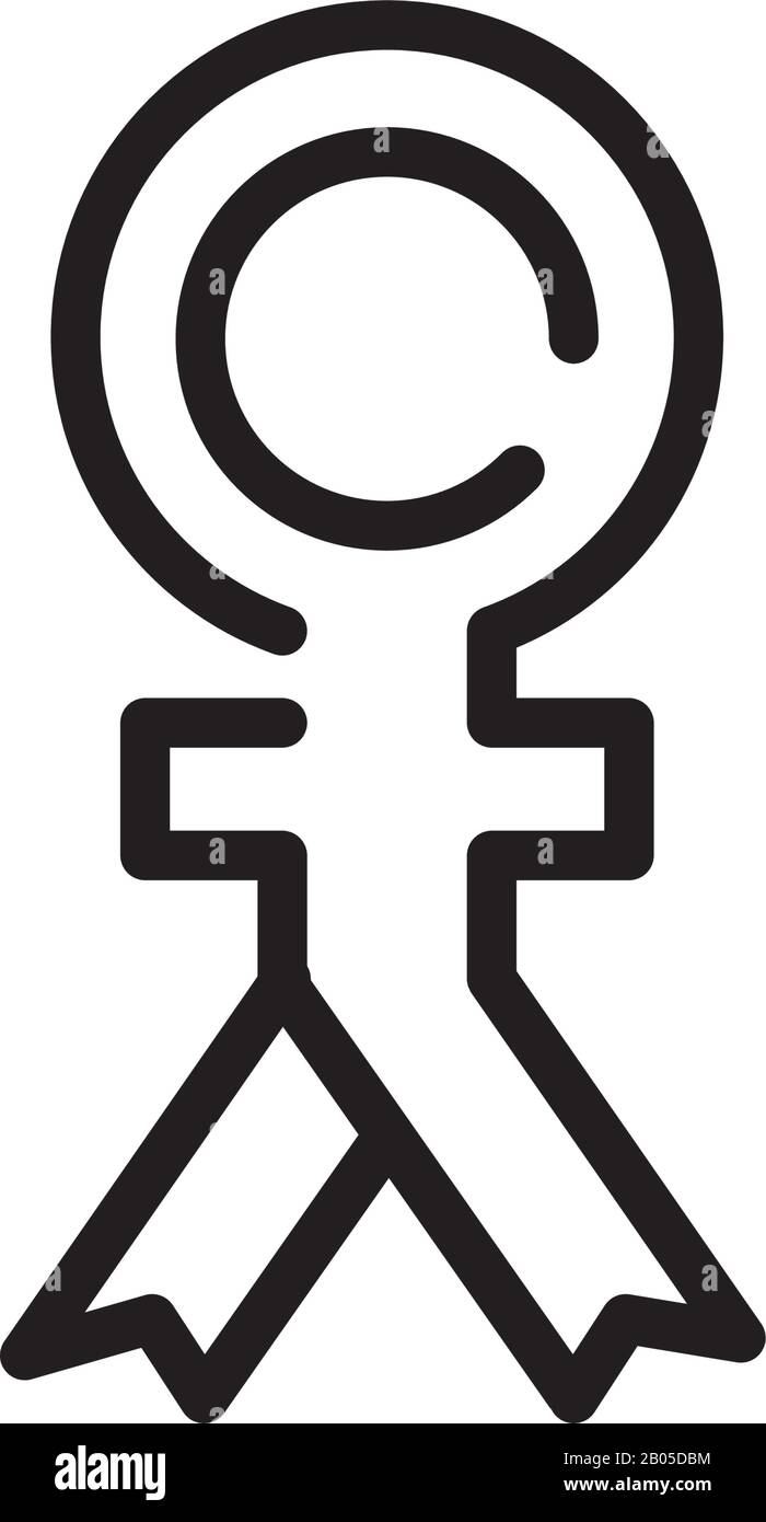 Female Gender Symbol Over White Background Line Style Icon Vector