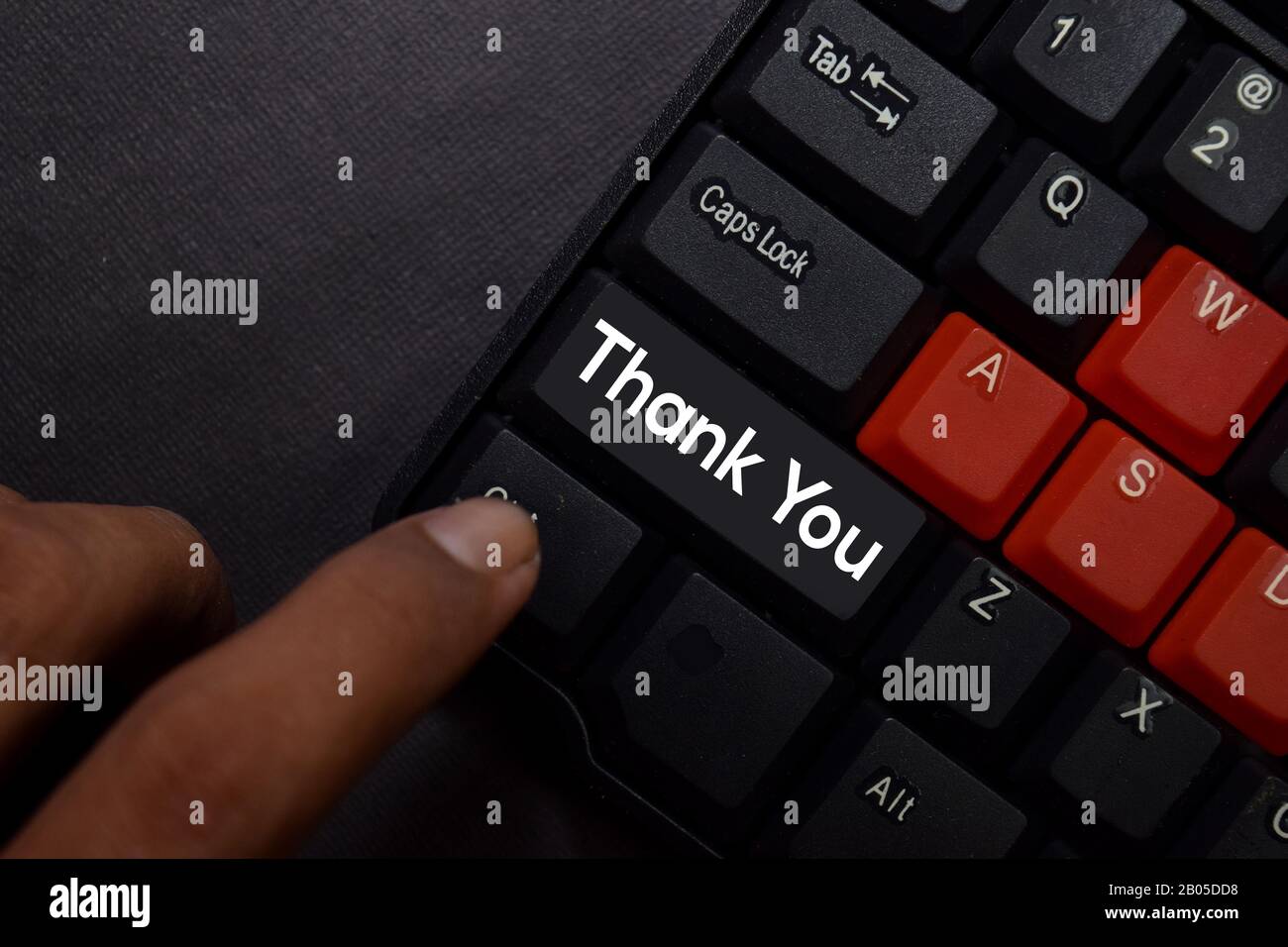 Thank You isolated on laptop keyboard background Stock Photo - Alamy