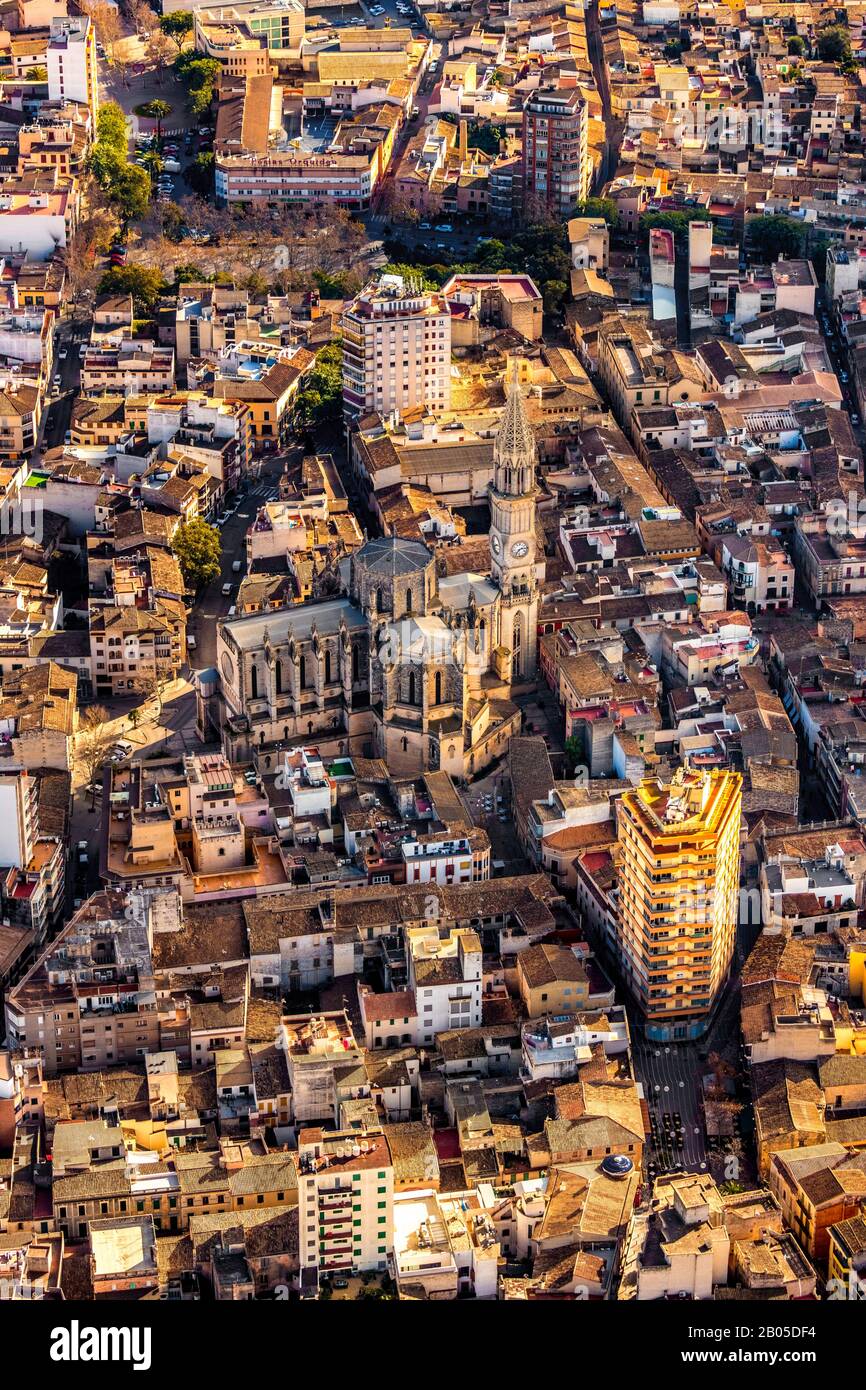 old city of Manacor with church De Cristo Rey and Torre del Palau, 09. ...