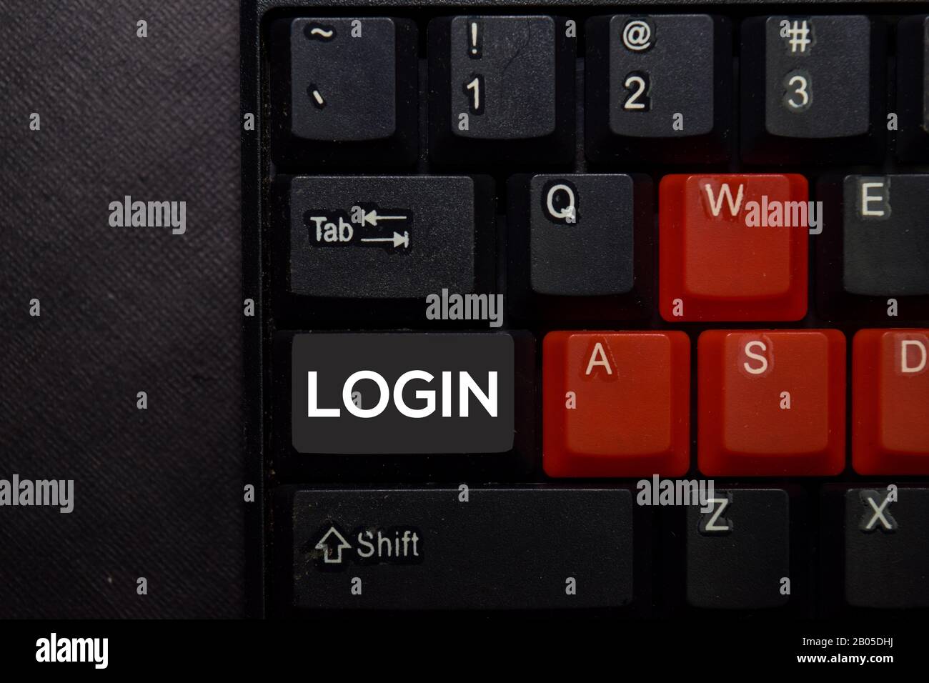 Login isolated on laptop keyboard background Stock Photo - Alamy