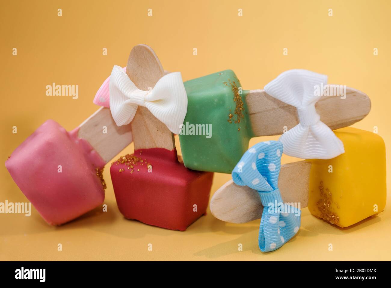 Colored fancy sweet chocolate assortment Stock Photo - Alamy