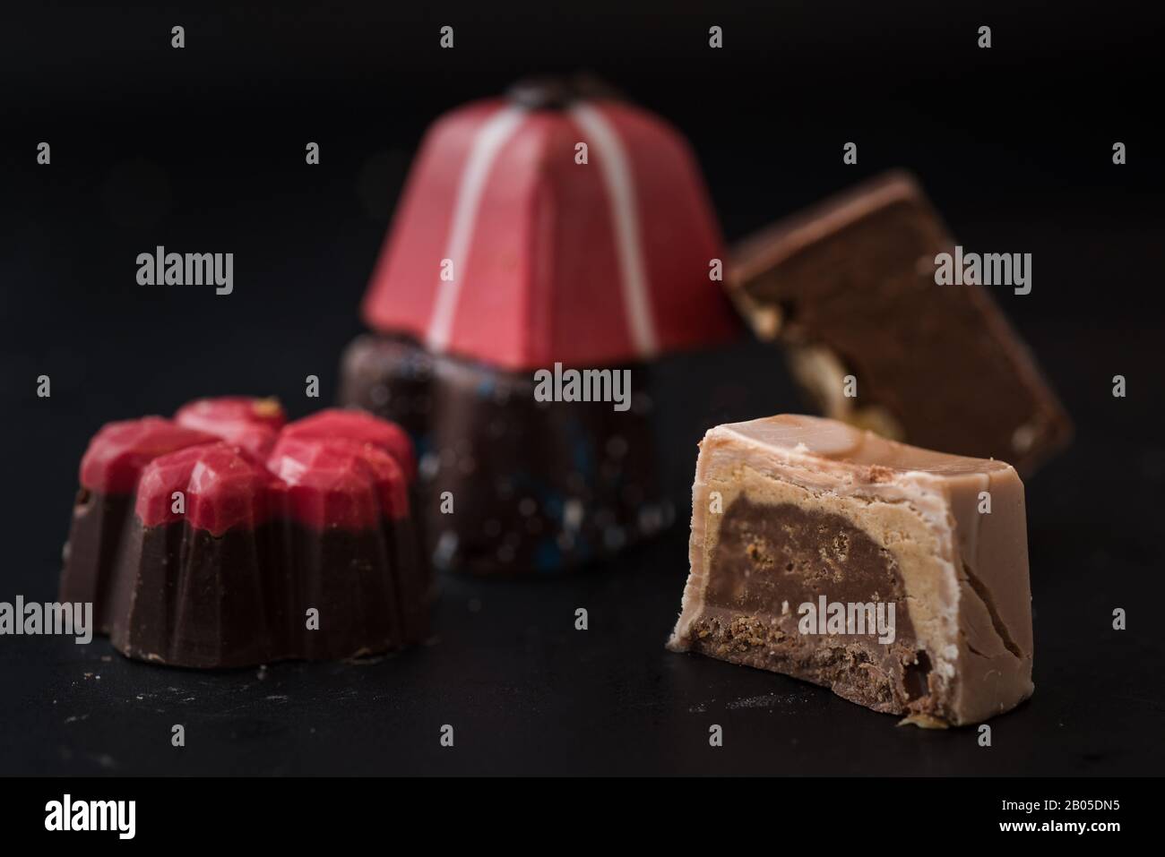 Colored fancy sweet chocolate assortment Stock Photo - Alamy