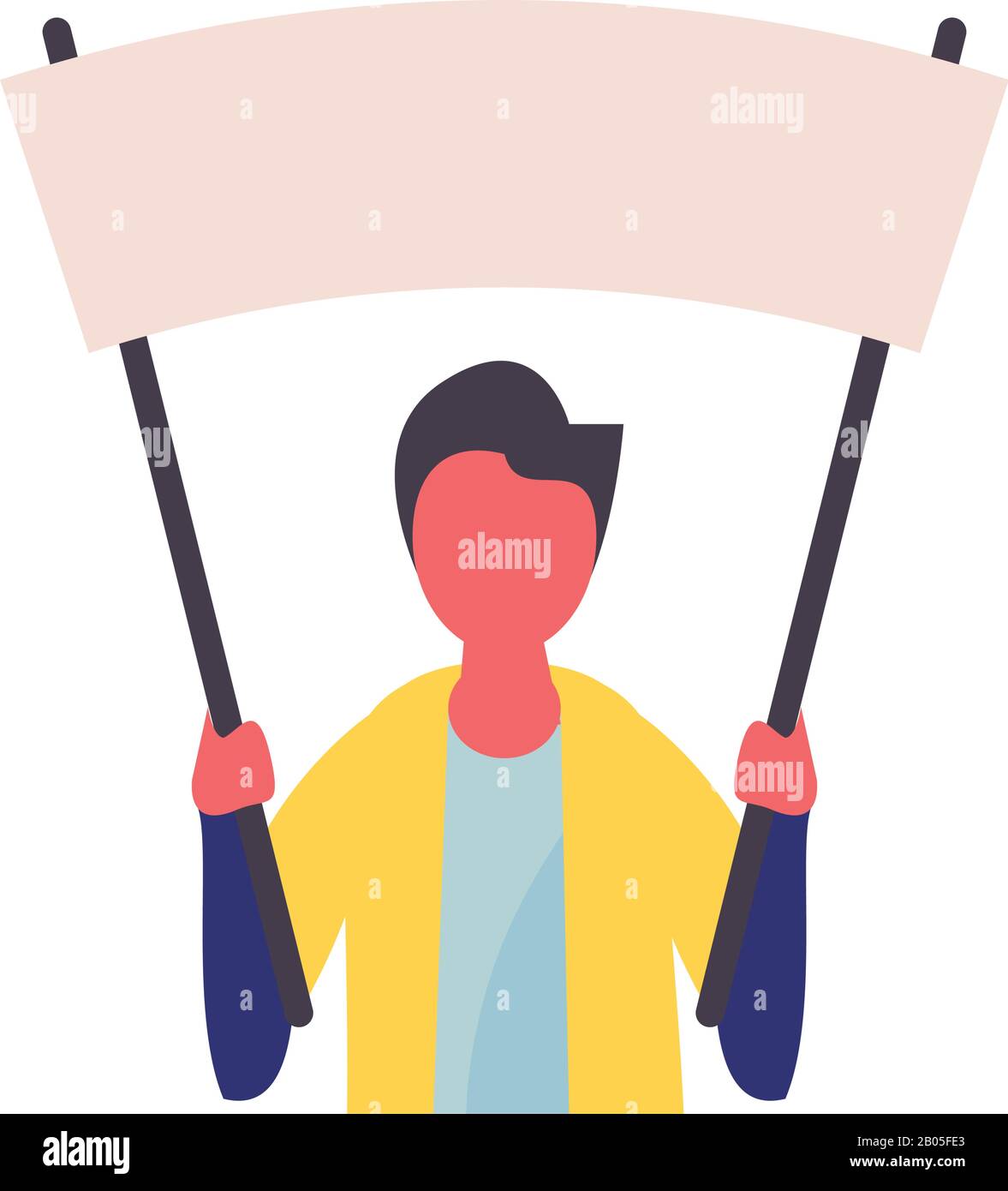 Man holding signboard protest against hi-res stock photography and ...