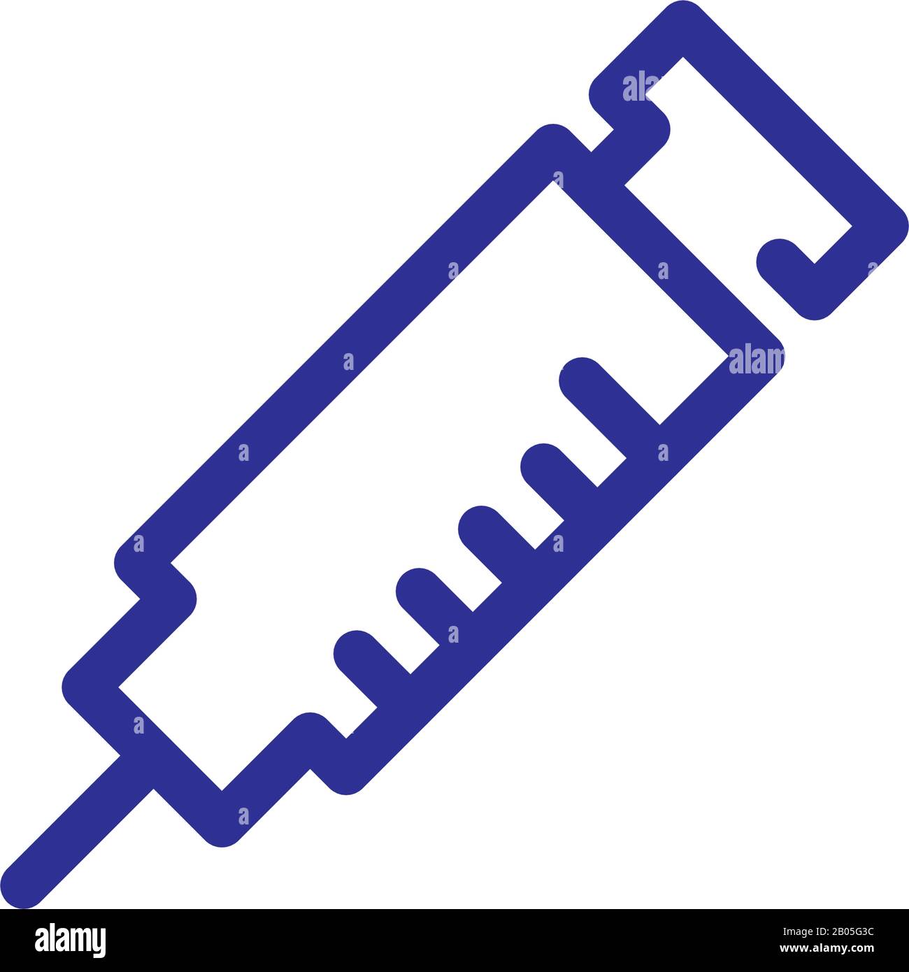 injection icon over white background, thick line style, vector ...