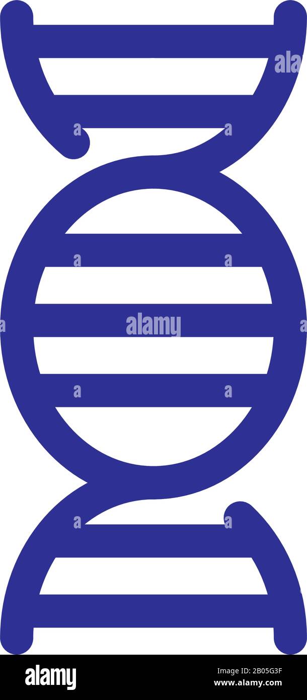 dna chain icon over white background, thick line style, vector ...