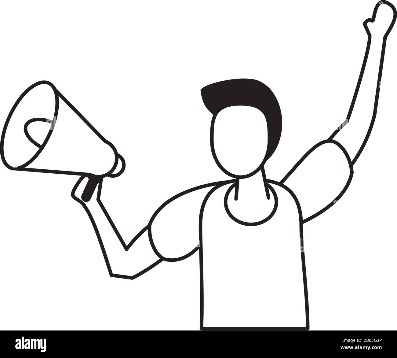 Sound megaphone device Black and White Stock Photos & Images - Alamy
