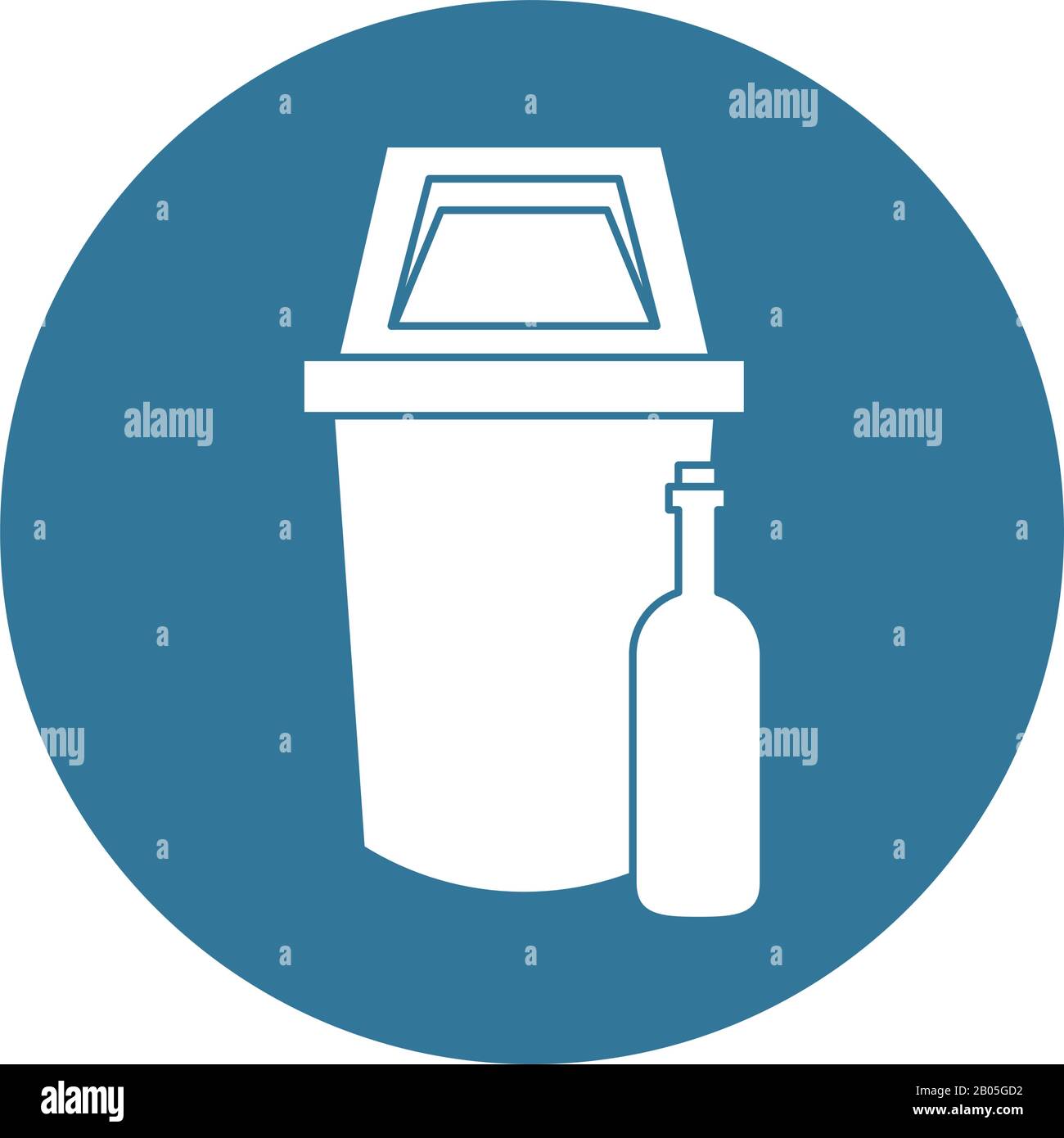 waste bin with bottle icon Stock Vector Image & Art - Alamy