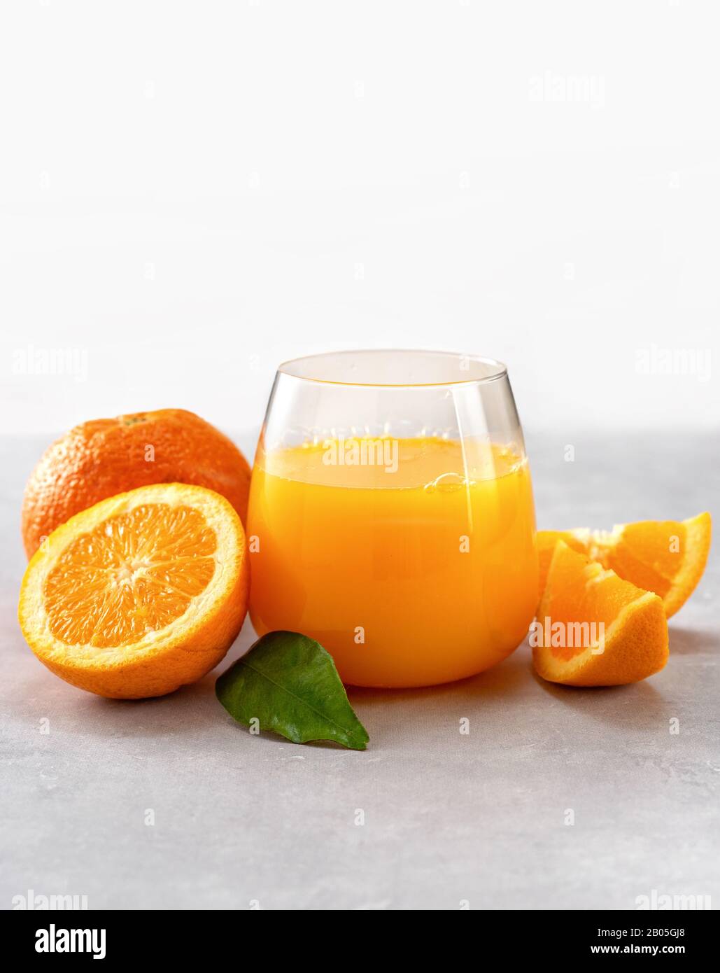 Freshly squeezed orange juice in a glass Stock Photo - Alamy