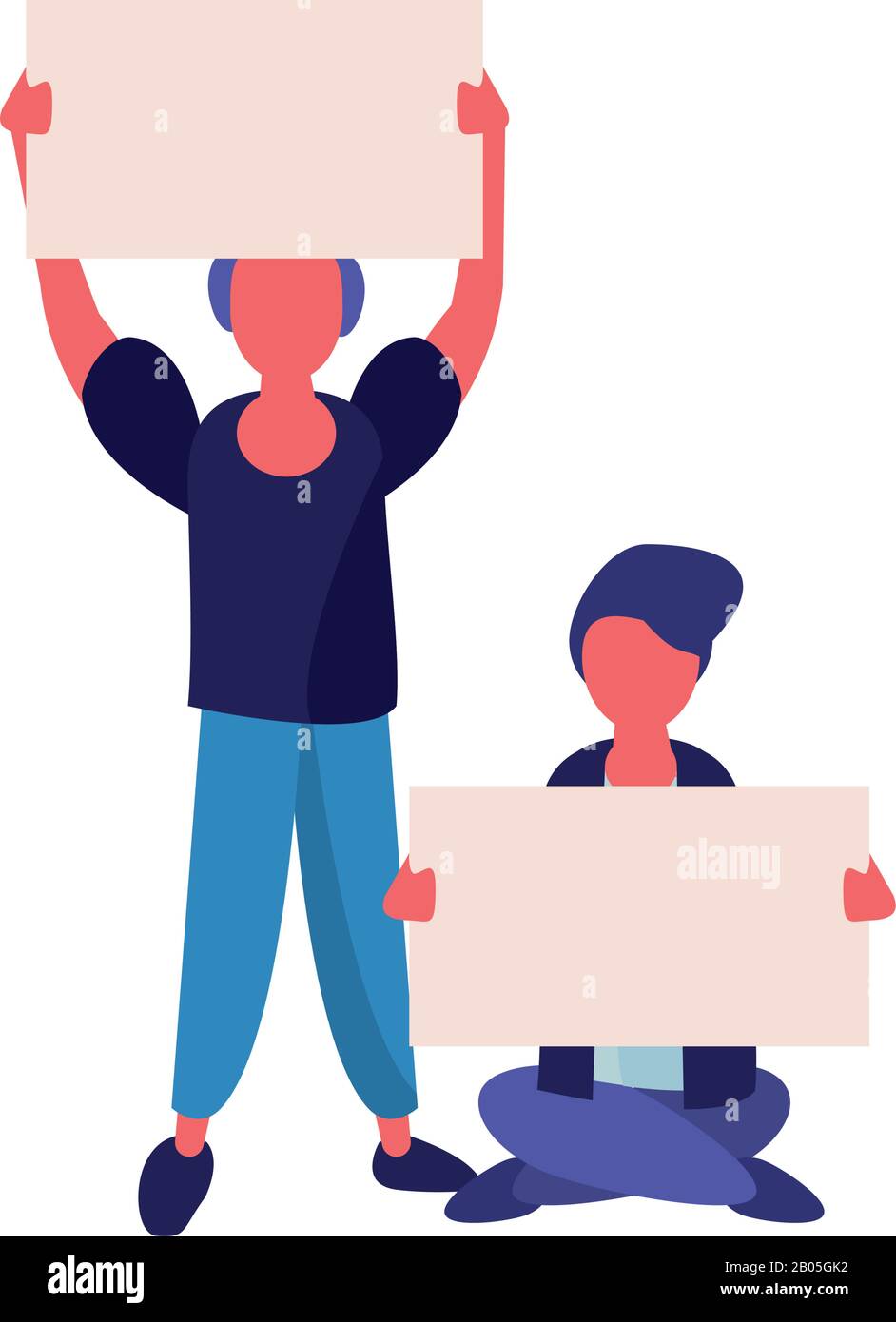 activists men with protest banners Stock Vector Image & Art - Alamy