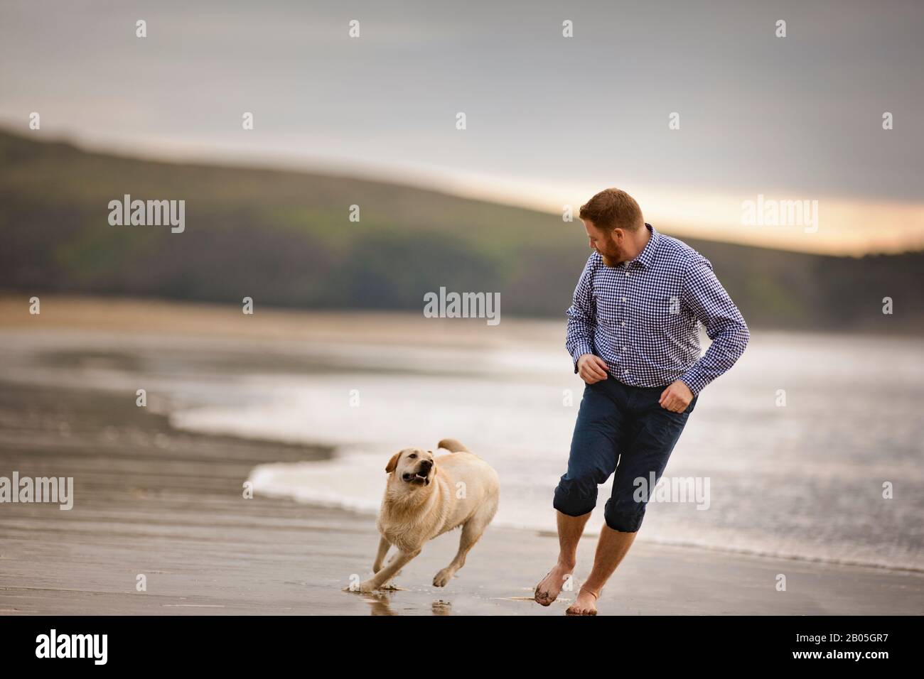 Man being chased by dog hi-res stock photography and images - Alamy