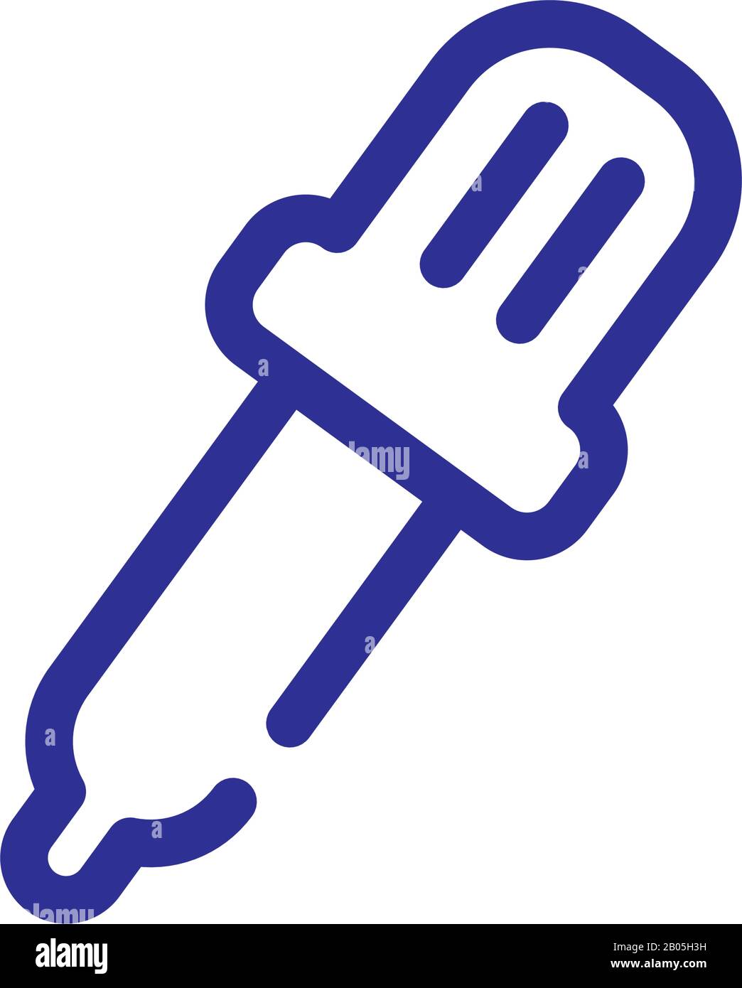 dropper icon over white background, thick line style, vector ...