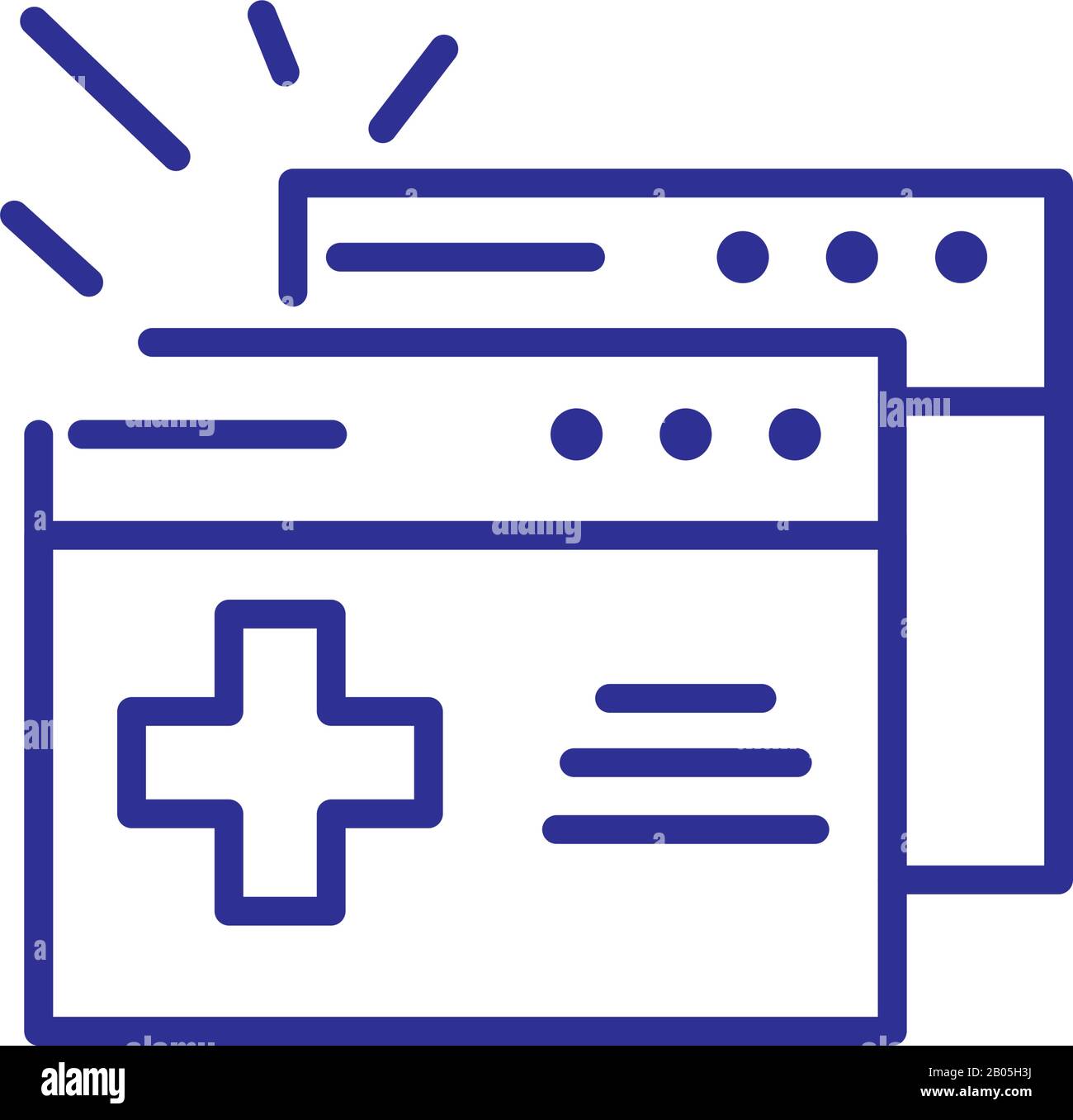 medical web page icon over white background, line detail style, vector ...