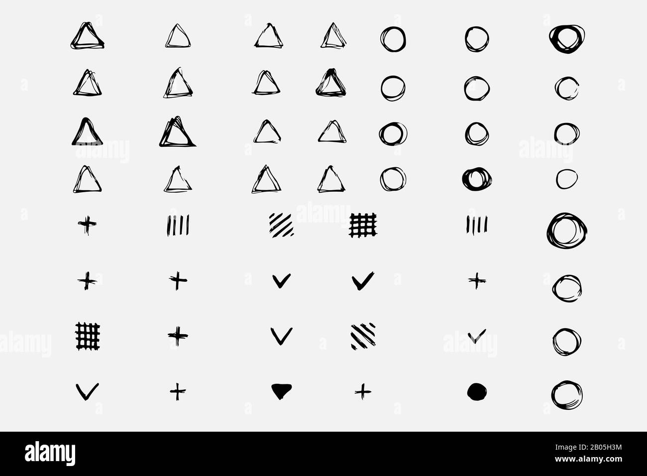 Simple geometric shapes drawn in pencil by hand Stock Vector Image ...