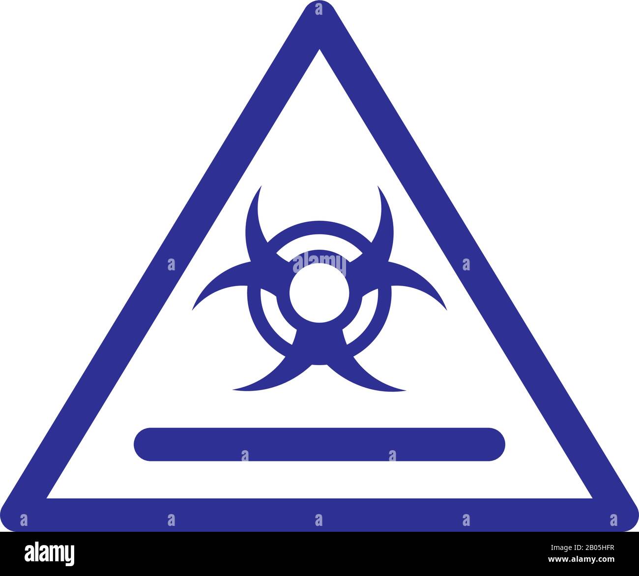 biohazard sign icon over white background, thick line style, vector ...