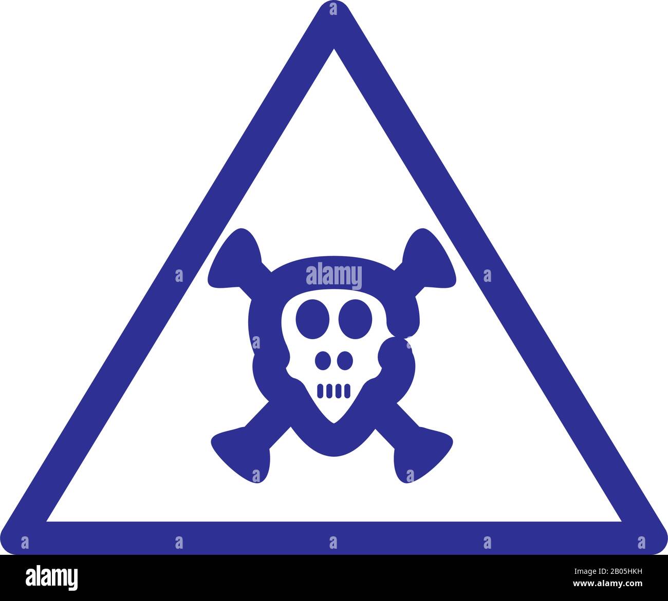 toxic hazard icon over white background, thick line style, vector ...