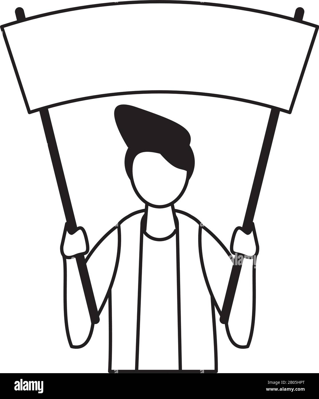 Man holding signboard protest against hi-res stock photography and ...