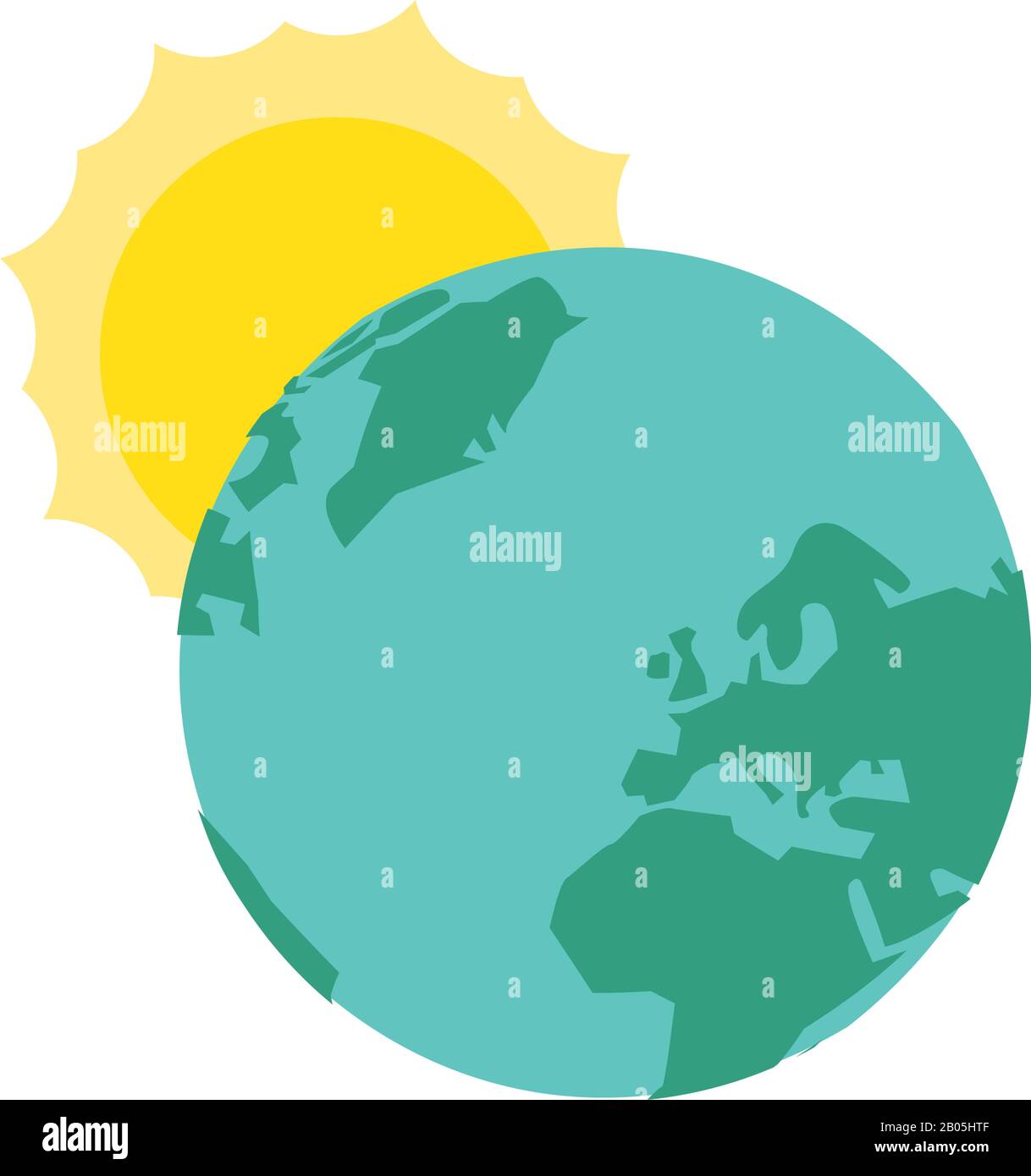 world planet earth with sun Stock Vector Image & Art - Alamy