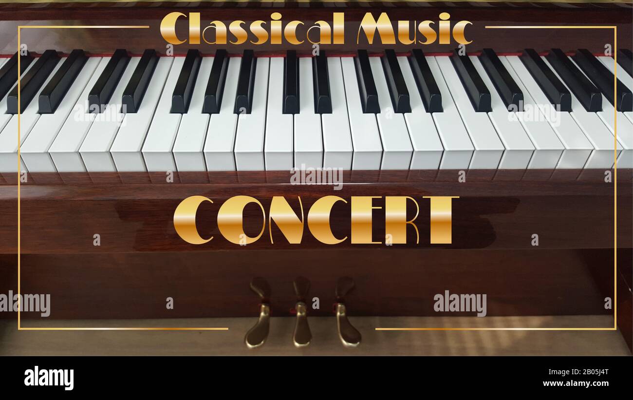 design of a poster or brochure of a classical music concert with piano ...