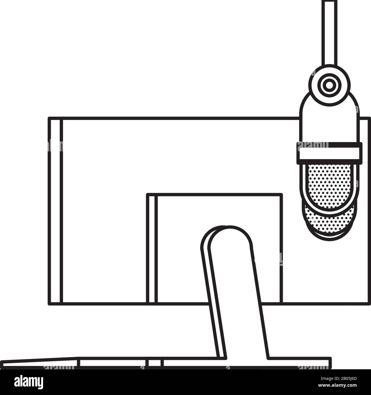 radio microphone retro with desktop Stock Vector Image & Art - Alamy