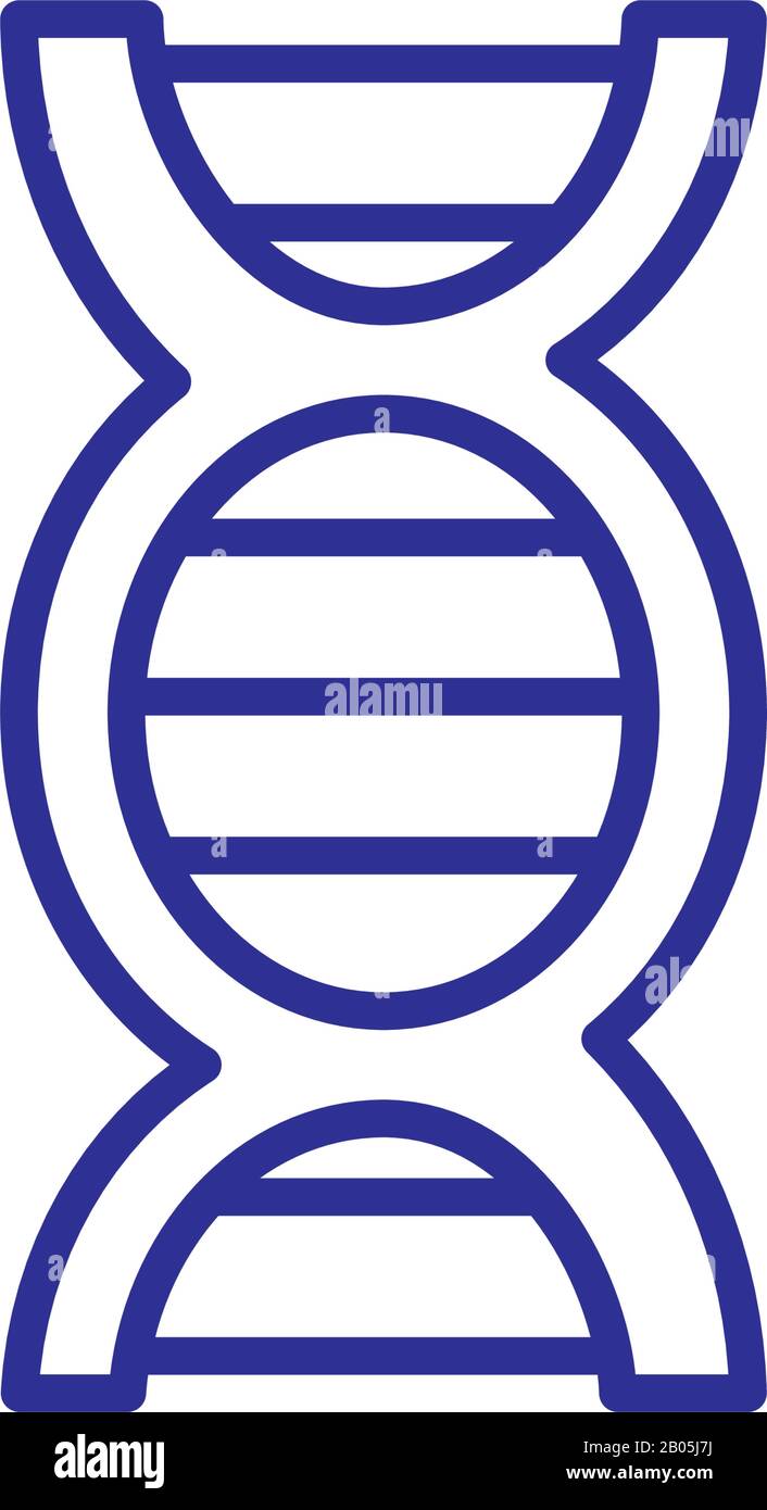 dna chain icon over white background, line detail style, vector ...