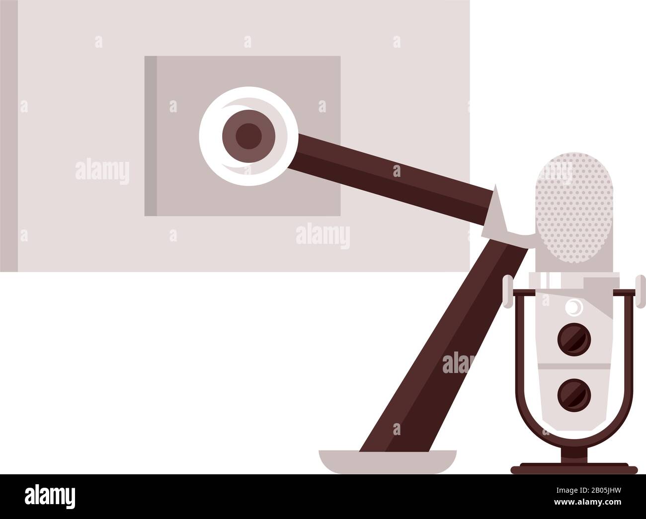 radio microphone retro with desktop Stock Vector Image & Art - Alamy