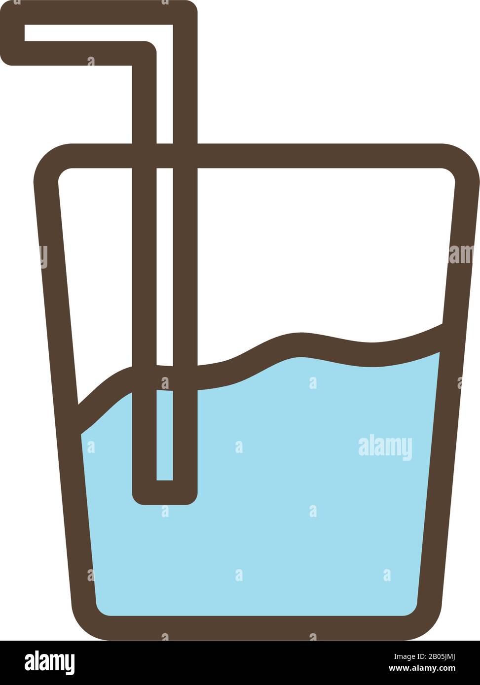 Isolated water glass drink line and fill style icon vector design Stock ...
