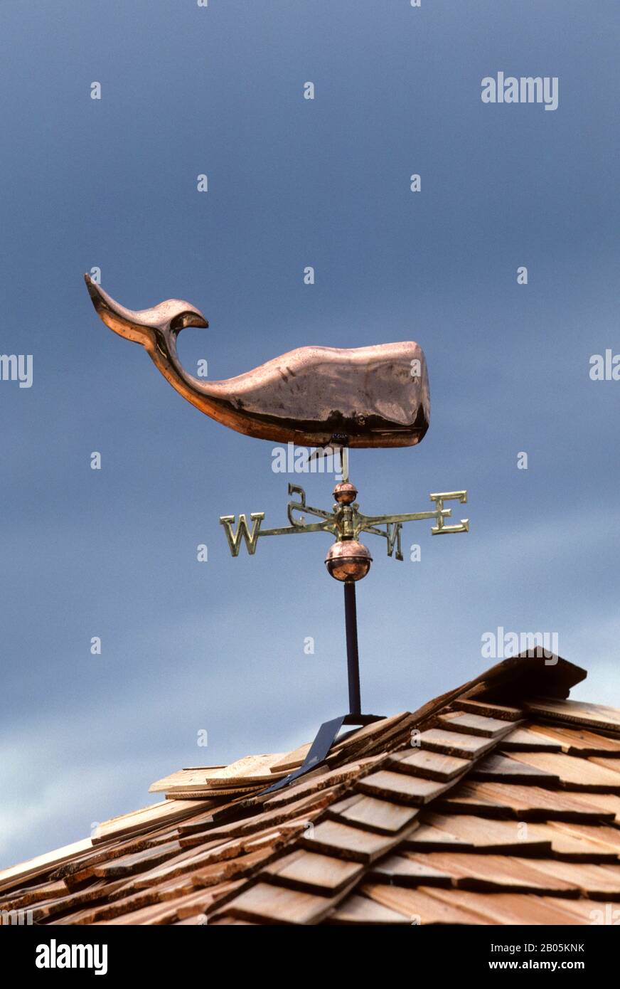 USA, WASHINGTON, WEATHER VANE WITH COPPER WHALE AS WIND INDICATOR Stock ...