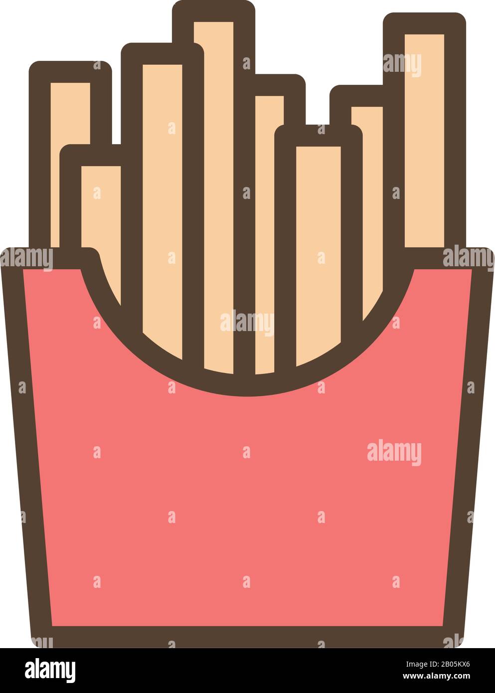Isolated french fries food line and fill style icon vector design Stock ...