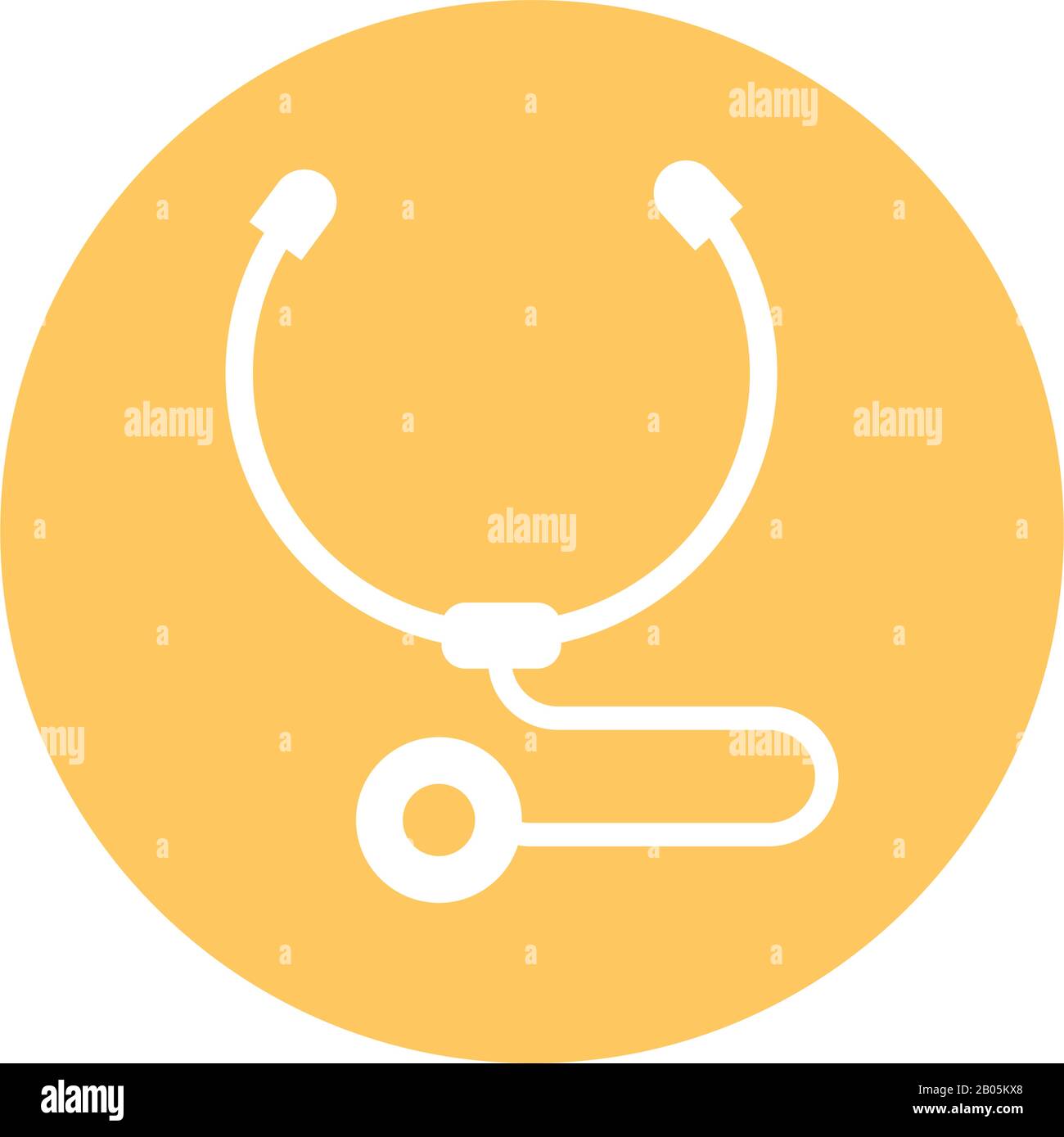 medical stethoscope, block and flat style icon vector illustration ...