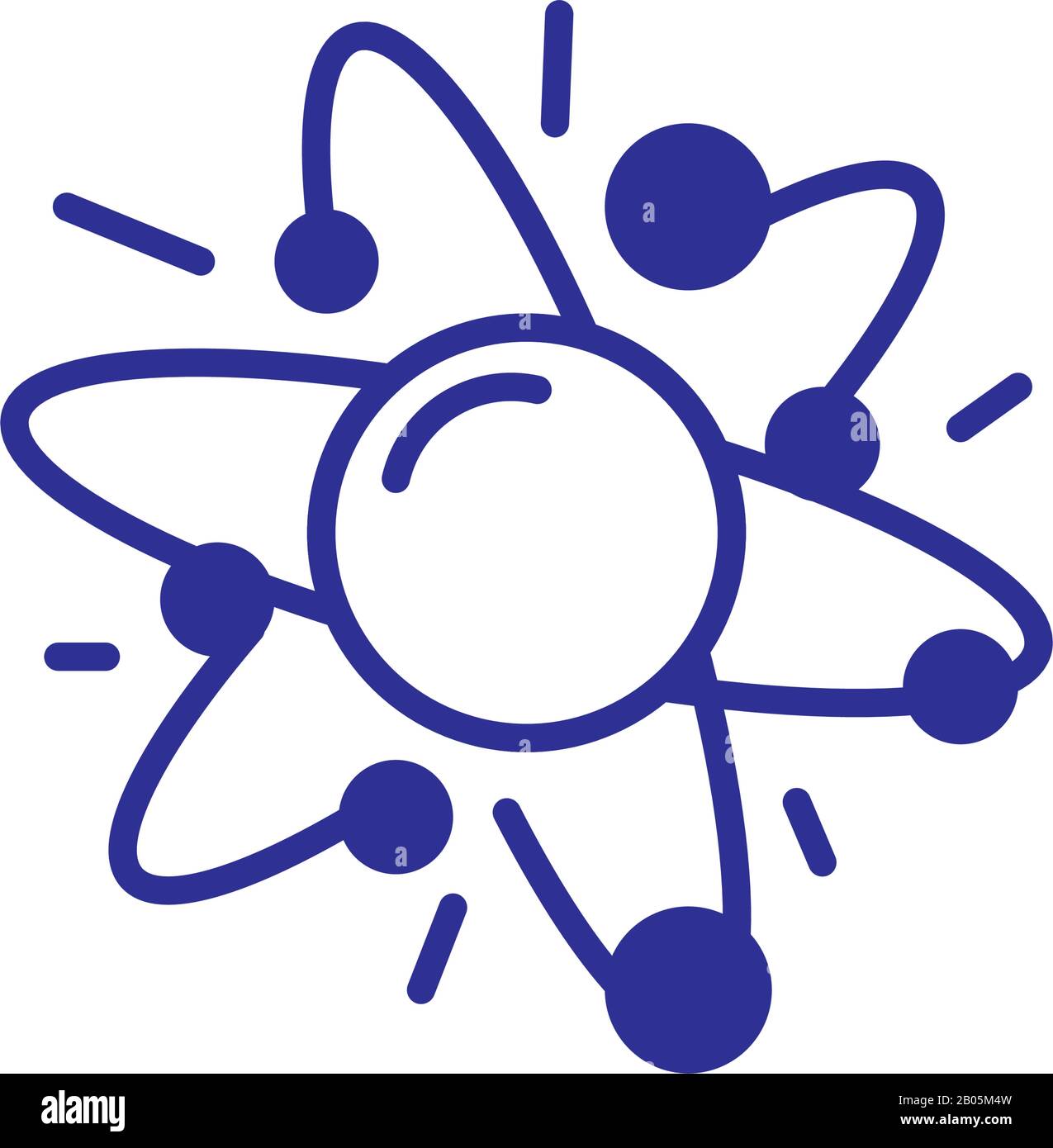 Science Chemistry Atom icon over white background, line detail style ...