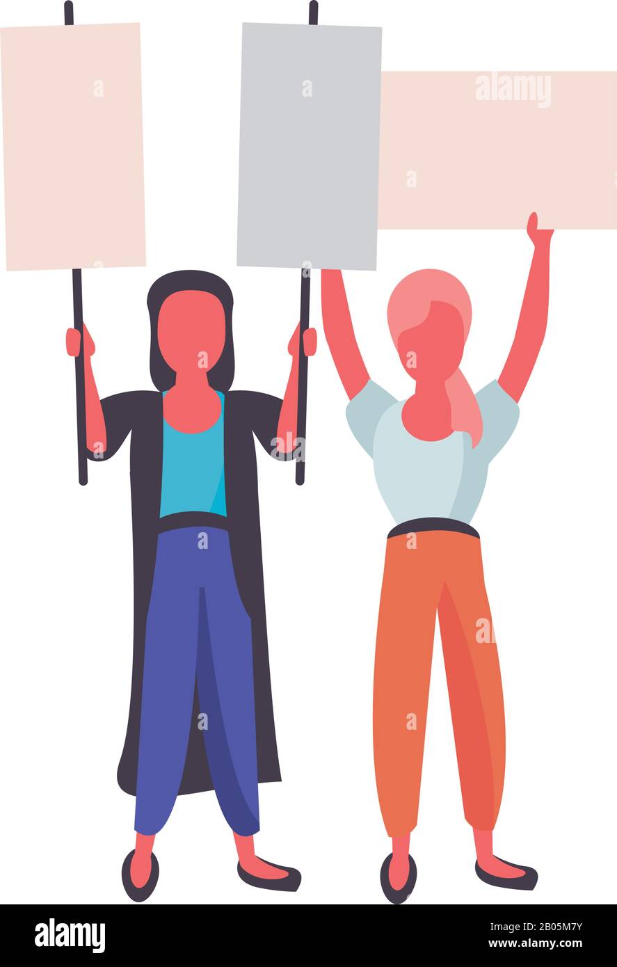 activists women with protest banners Stock Vector Image & Art - Alamy