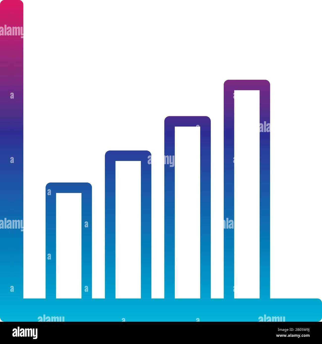 Isolated workflow bars gradient line style icon vector design Stock ...