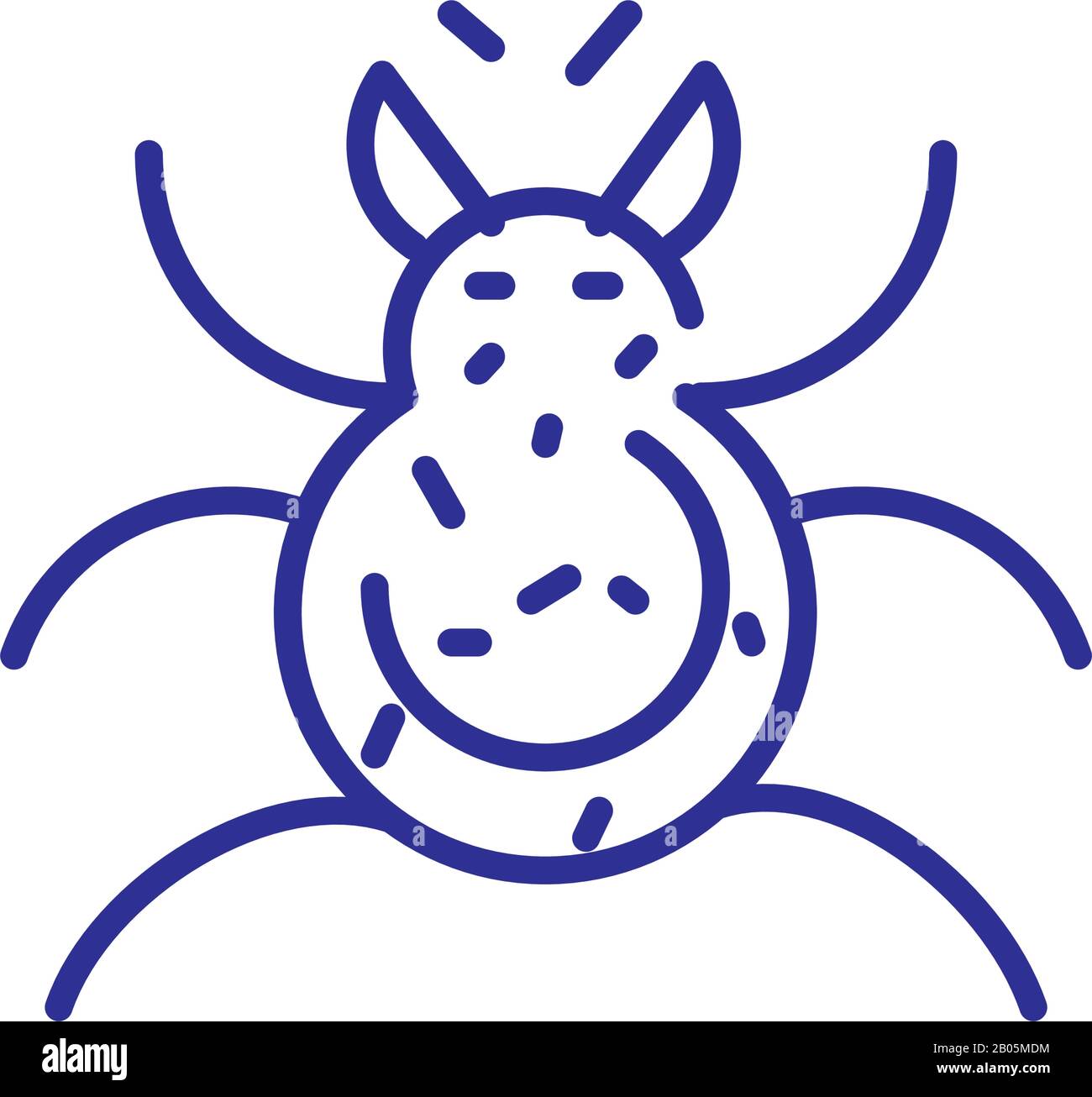 Bug Icon Over White Background Line Detail Style Vector Illustration
